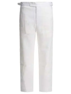 BODE Linen Pants With Crochet Inserts - White