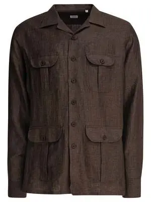 BORRIELLO NAPOLI Linen Overshirt Jacket