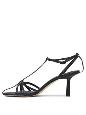 Studio Amelia Leather Mid Heel Sandals