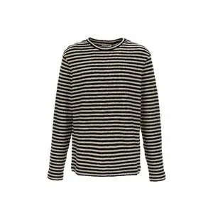 JIL SANDER Striped Wool Jersey T-shirt - White