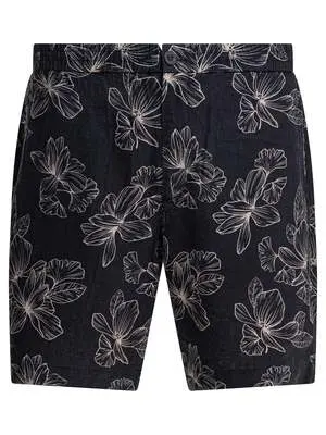 VIN CE. Floral Linen-blend Shorts