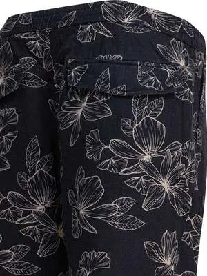VIN CE. Floral Linen-blend Shorts
