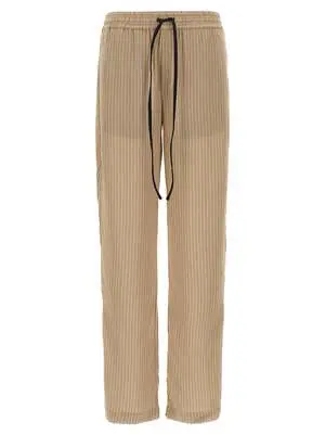 Victoria Beckham Pleat Detail Pajama Trousers - Brown