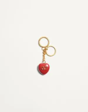 Valentino Garavani Coeur Royal Charm With Key Ring - Antique Brass/red