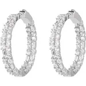 NICKHO REY Small Casey Hoop Earrings - White/white Rhodium