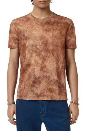 John Varvatos Campana Regular Fit Linen T-shirt - Camel