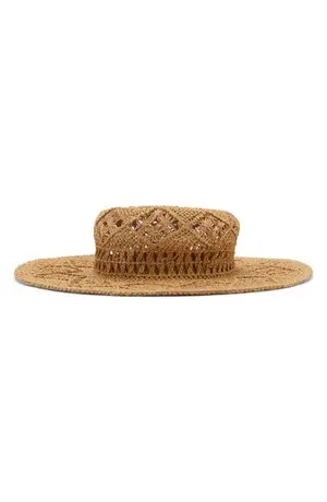 Mango Open Weave Wide Brim Sun Hat - Ecru