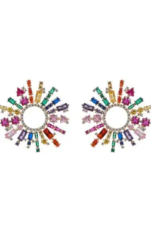 NICKHO REY Margaret Clustered Earrings - Rainbow/gold