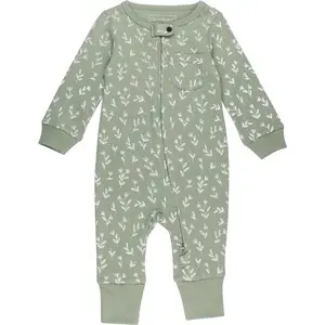 L'OVEDBABY Organic Cotton Zip Romper - Seafoam Bloom