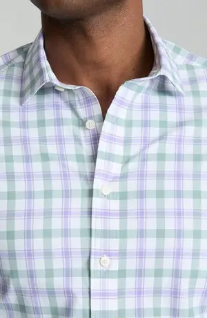 UNTUCKIT Winwood Check Performance Button-up Shirt - Purple