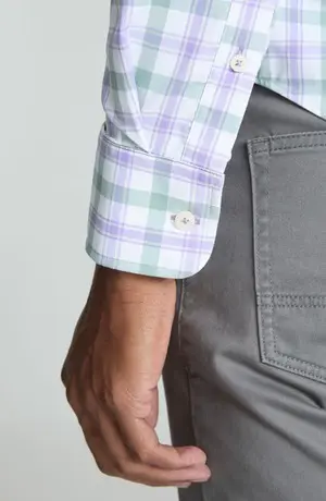 UNTUCKIT Winwood Check Performance Button-up Shirt - Purple