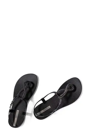 Ipanema Twisted Sandal - Black/ Dark Grey