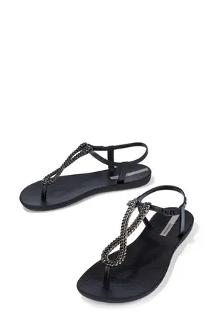 Ipanema Twisted Sandal - Black/ Dark Grey