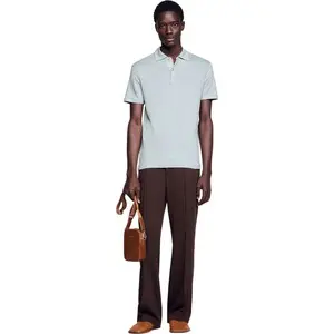 Sandro Linen Polo Shirt Chambray