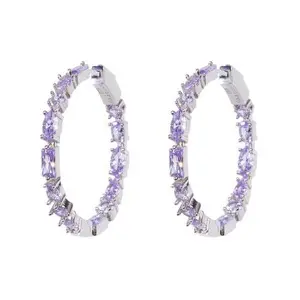 NICKHO REY Kennedy Hoop Earrings - Lavender/white Rhodium