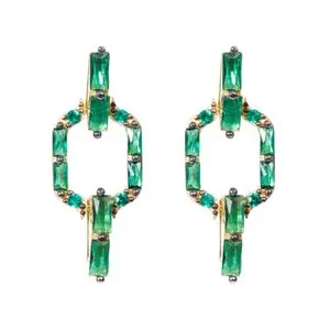 NICKHO REY Liam Stud Earrings - Emerald/gold