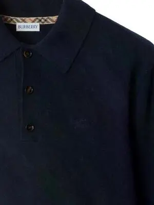 Burberry Cashmere-blend Polo Shirt - Blue