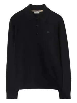 Burberry Ekd-embroidered Polo Shirt - Black