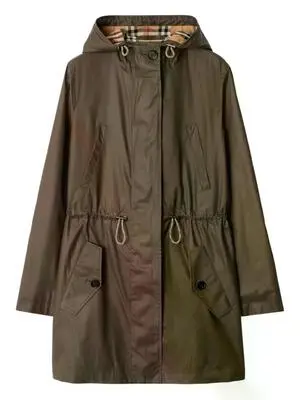 Burberry Gabardine Parka Coat - Green