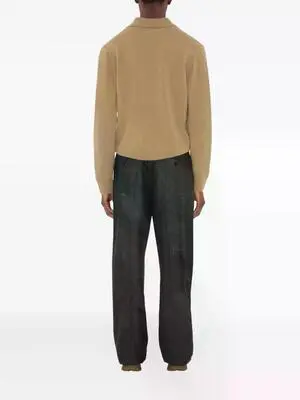 Burberry Long-sleeve Cashmere Blend Polo Shirt - Neutrals