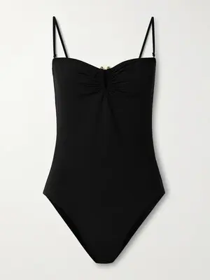 NILI LOTAN Embellished One Piece Swimsuit - Black