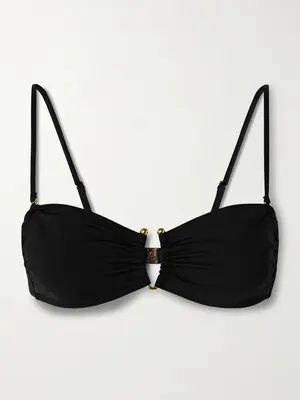 NILI LOTAN Embellished Bikini Top - Black