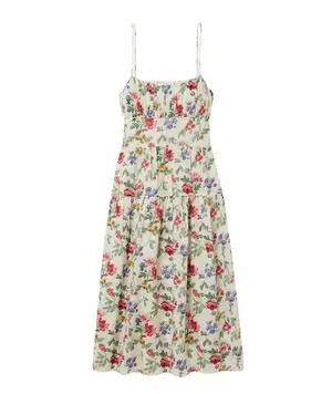 DÔEN Benoit Floral-print Ramie Midi Dress - Ivory