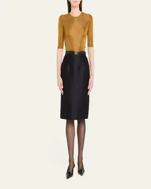 Saint Laurent Knit Top With Logo Detail