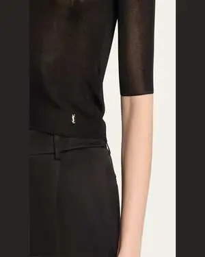Saint Laurent Knit Top With Logo Detail