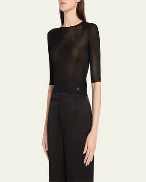 Saint Laurent Knit Top With Logo Detail