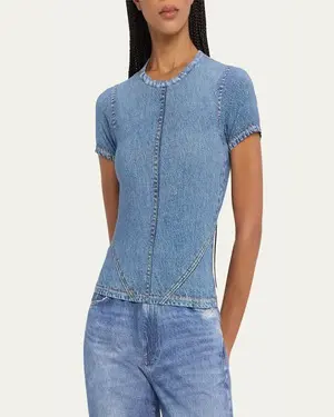 Rag & Bone Miramar Jersey Baby Tee - Cosmos