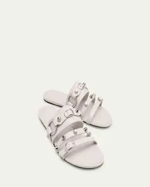Balenciaga City Leather Triple-band Slide Sandals