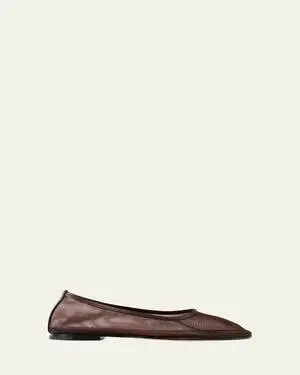 Dear Frances Balla Mesh Ballerina Flats - Coffee
