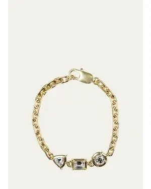 DARA KAYE Architectura Triple-stone Solitaire Chain Bracelet