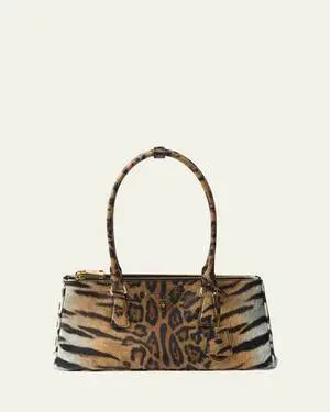 Prada Galleria Animal-Print Shoulder Bag - F0151 Miele
