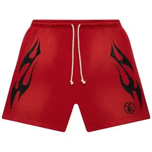 HELLSTAR Flame Graphic Shorts - Red