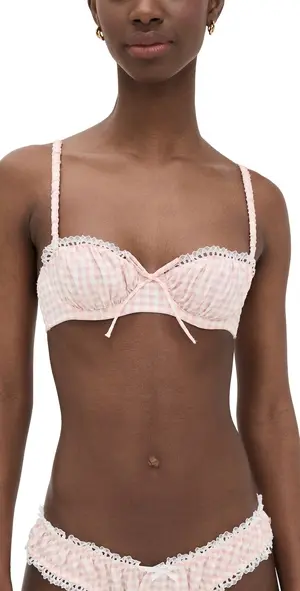 For Love & Lemons Petal Gingham Underwire Bra