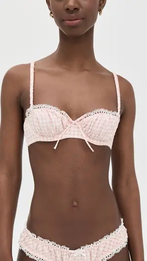 For Love & Lemons Petal Gingham Underwire Bra