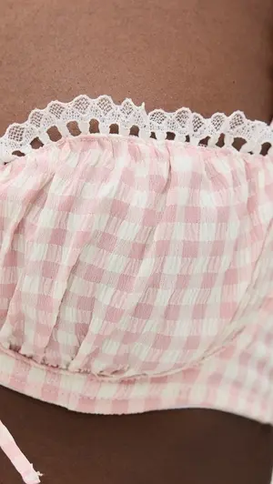 For Love & Lemons Petal Gingham Underwire Bra