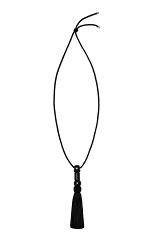 Le Sundial Trinity Onyx Tassel Necklace