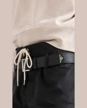 Prada Adjustable Leather Belt With Logo
