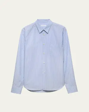 Prada Riga Cotton Stripe Sport Shirt