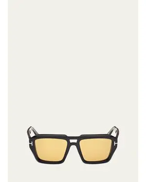 TOM FORD Acetate Rectangle Sunglasses Blkorg