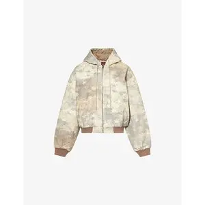 PRAYING Star-print Hooded Cotton Bomber Jacket
