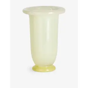 HAY Empire Medium Glass Vase 21cm - Lime And Yellow