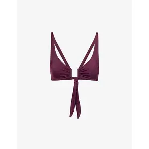 AWAY THAT DAY Palma Plunge Bikini Top - Plum