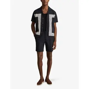 REISS Stretch-woven Chino Shorts - Navy