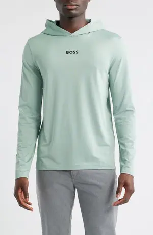 BOSS Logo Hoodie - Open Green
