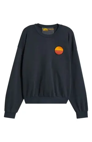 Aviator Nation Sunset Patch Slouchy Sweatshirt - Charcoal