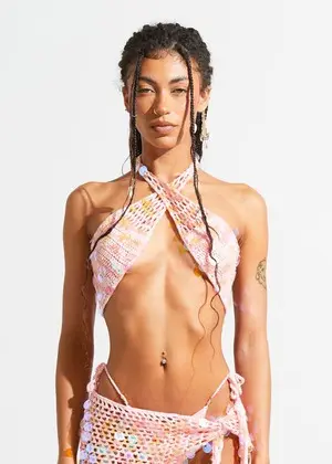 SPARKL Siren Cross Top - Pink
